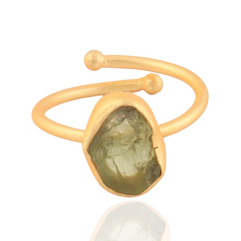 Raw Birthstone Ring Dull Gold Rings Real Gemstone Dull Gold - Etsy