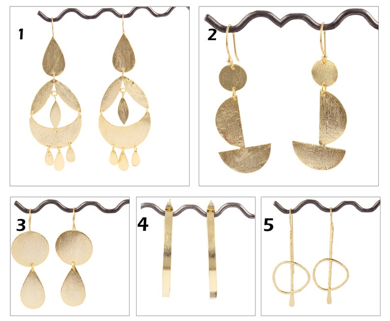Matte Finish Jewelry | Brushed Finish Statement Earrings Gold Plated ...