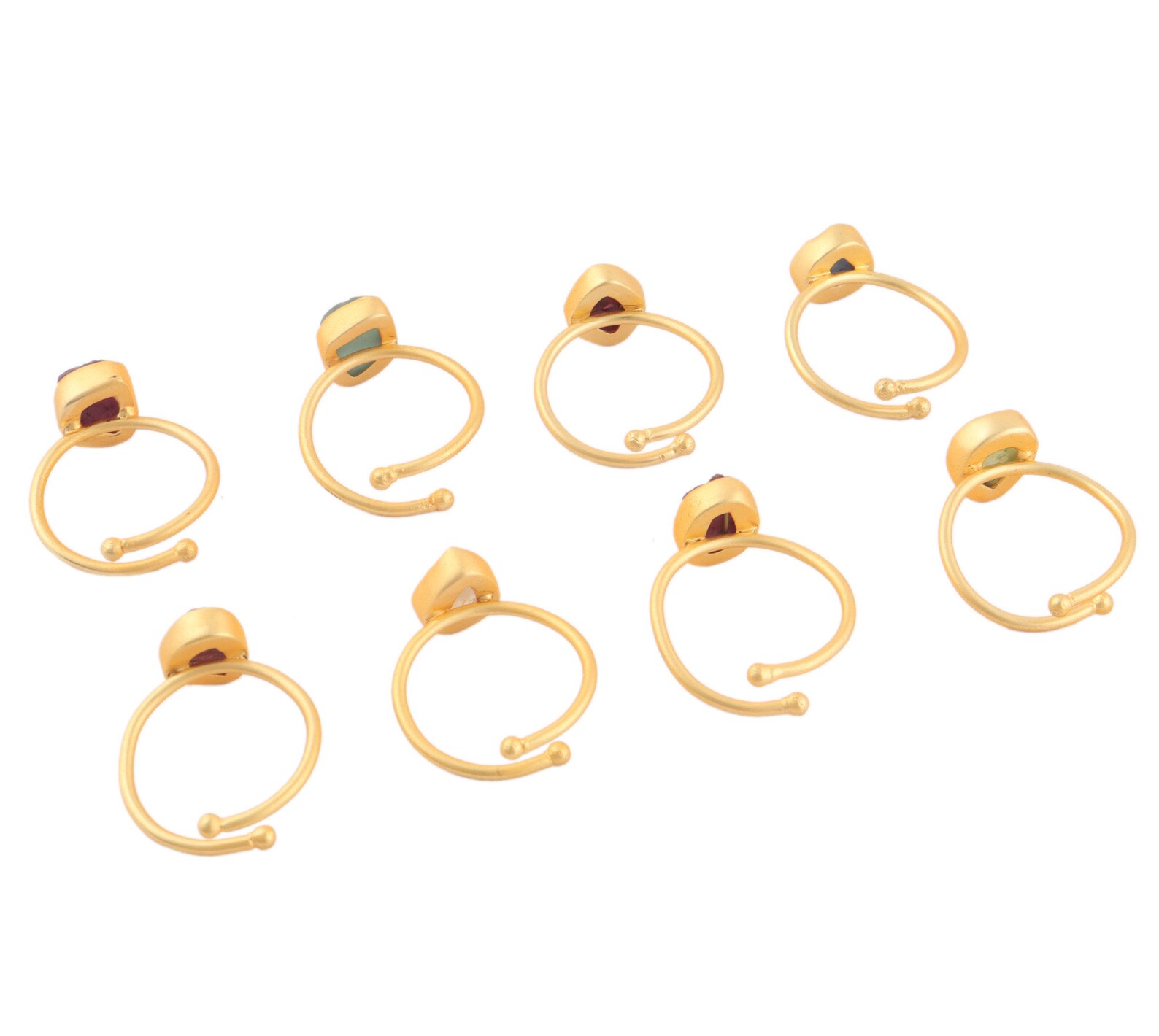 Raw Birthstone Ring Dull Gold Rings Real Gemstone Dull Gold - Etsy