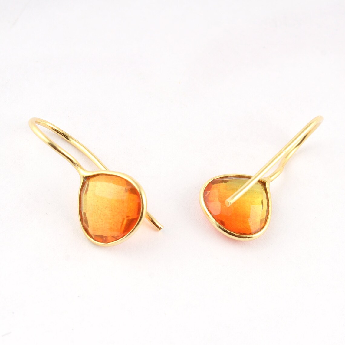 Doublet Quartz Earrings, Multi Color Doublet Quartz 925 Sterling Silver ...