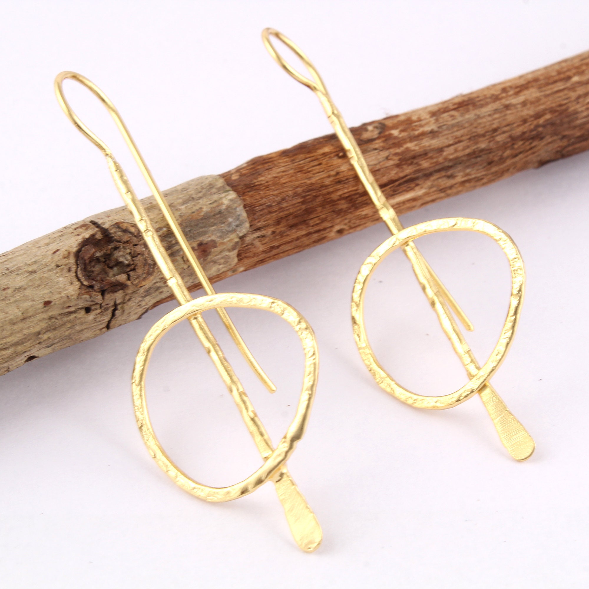 Matte Finish Jewelry | Brushed Finish Statement Earrings Gold Plated ...
