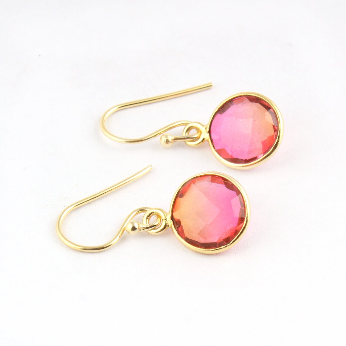 Doublet Quartz Earrings, Multi Color Doublet Quartz 925 Sterling Silver ...