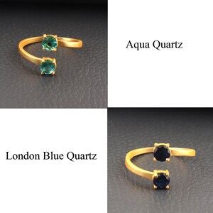 Minimalist Birthstone Ring | Dull Gold Ring Stackable Open Ring | Tiny ...