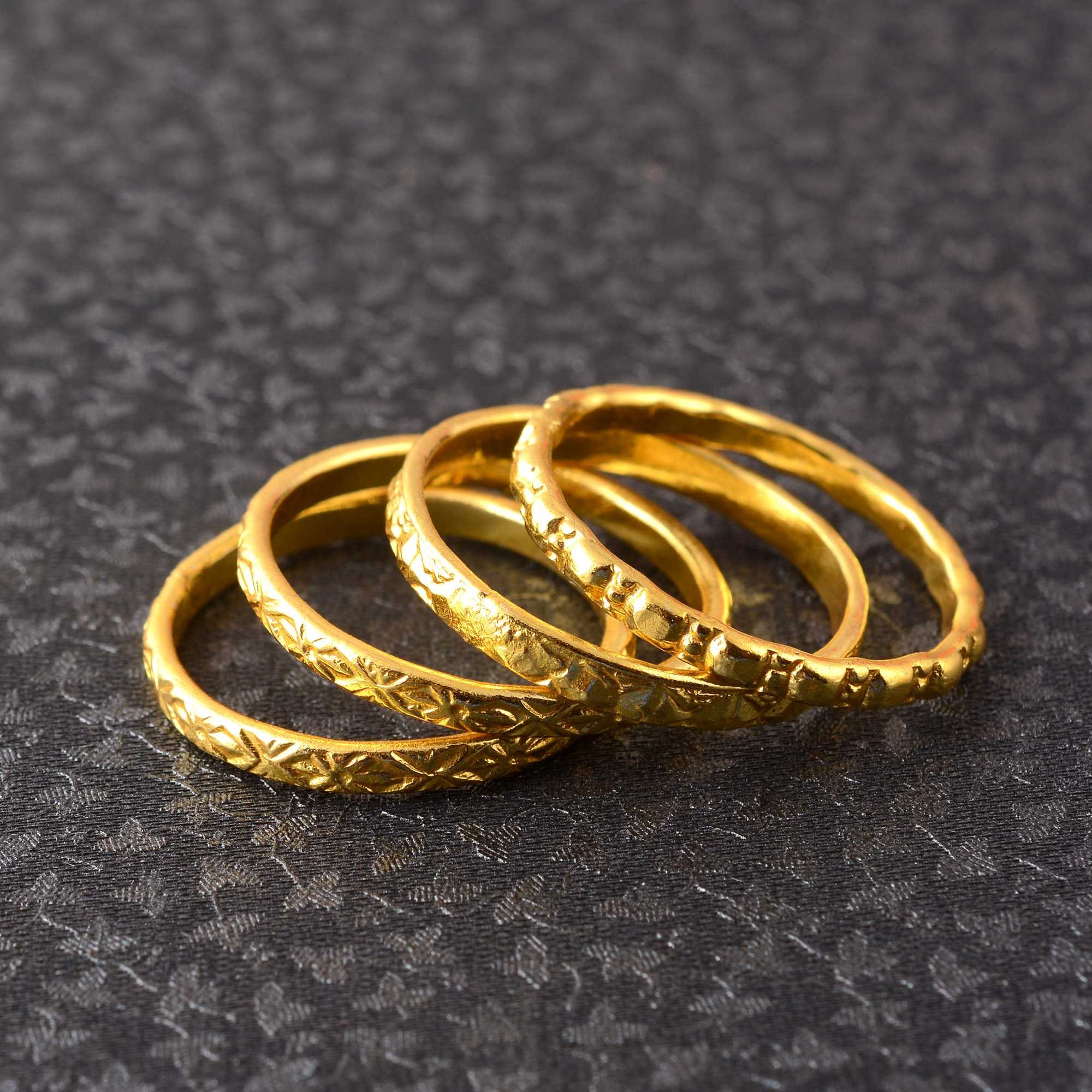 Thin 14k Gold Filled Stacking Ring, Beautful Hammered Yellow Gold ...