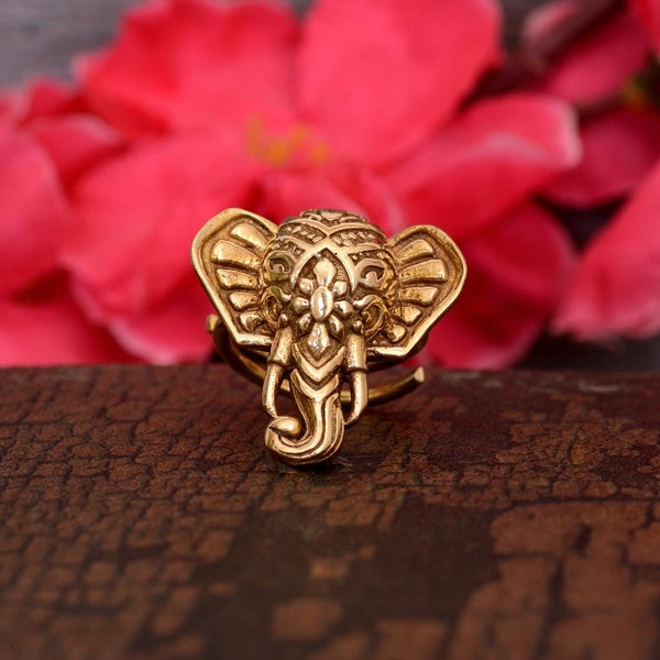 Gold Elephant Ring - Etsy