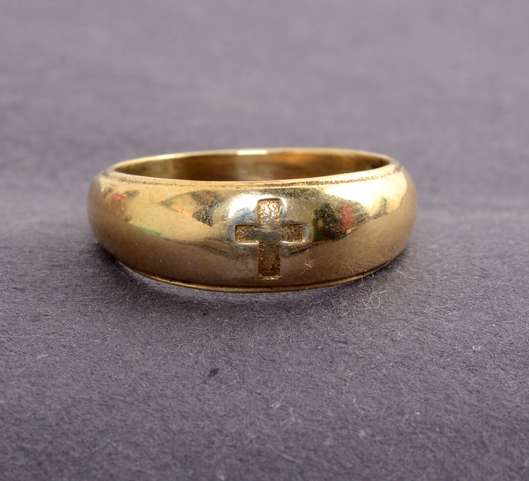 Cross Band Design Brass Ring * Gold Statement Ring * Stackable Ring ...