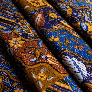 Batik Indonesia, Royalty Blue "cikalan" Motif From Cirebon, Premium ...