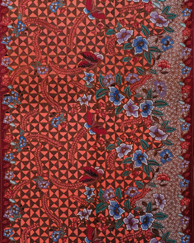 Batik Indonesia, "jarik" (triangle Pattern Style), Rich Orange From ...