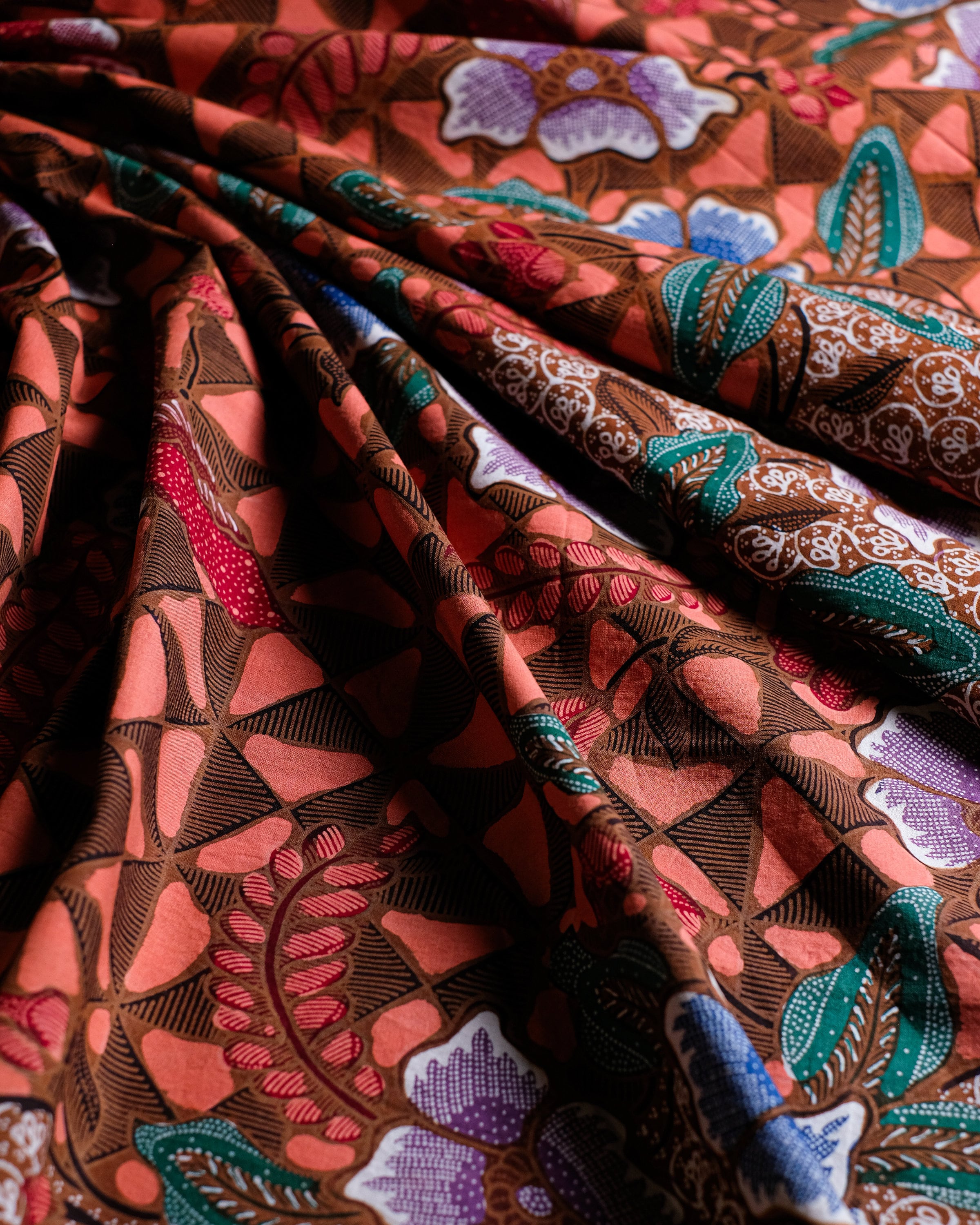 Batik Indonesia, "jarik" (triangle Pattern Style), Rich Orange From ...