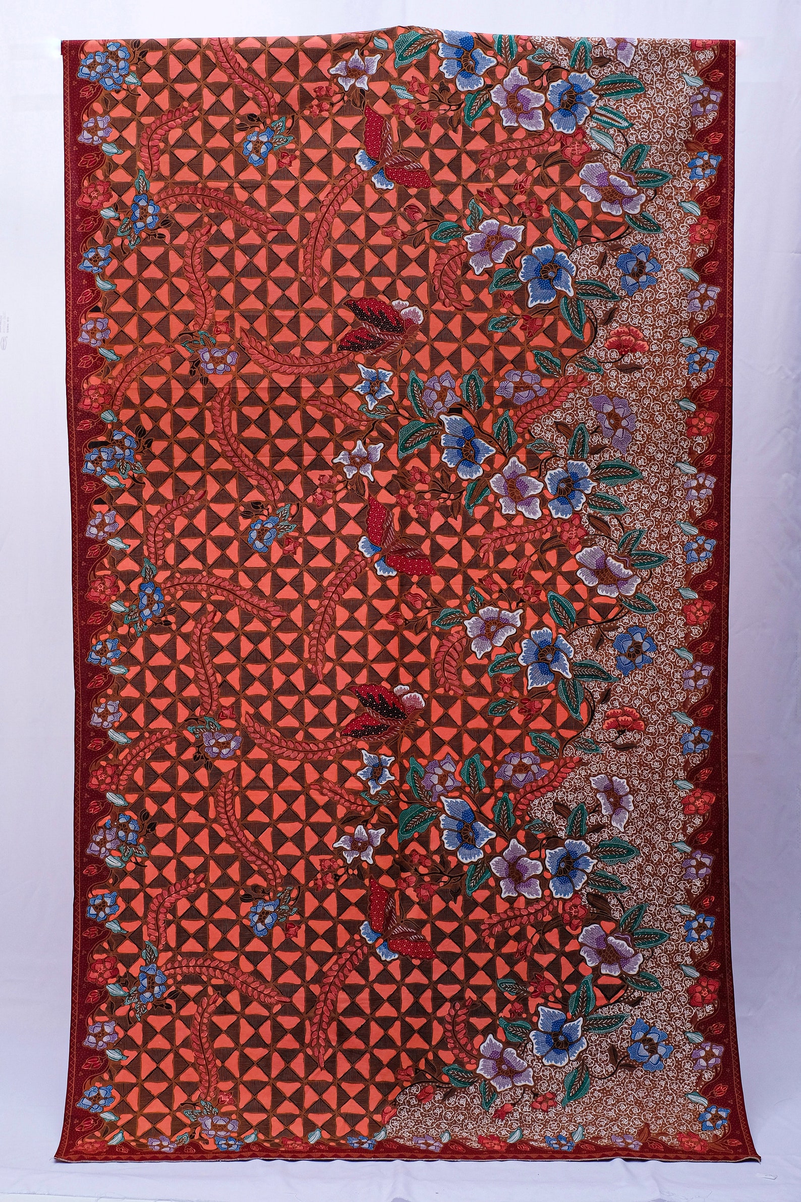 Batik Indonesia, "jarik" (triangle Pattern Style), Rich Orange From ...