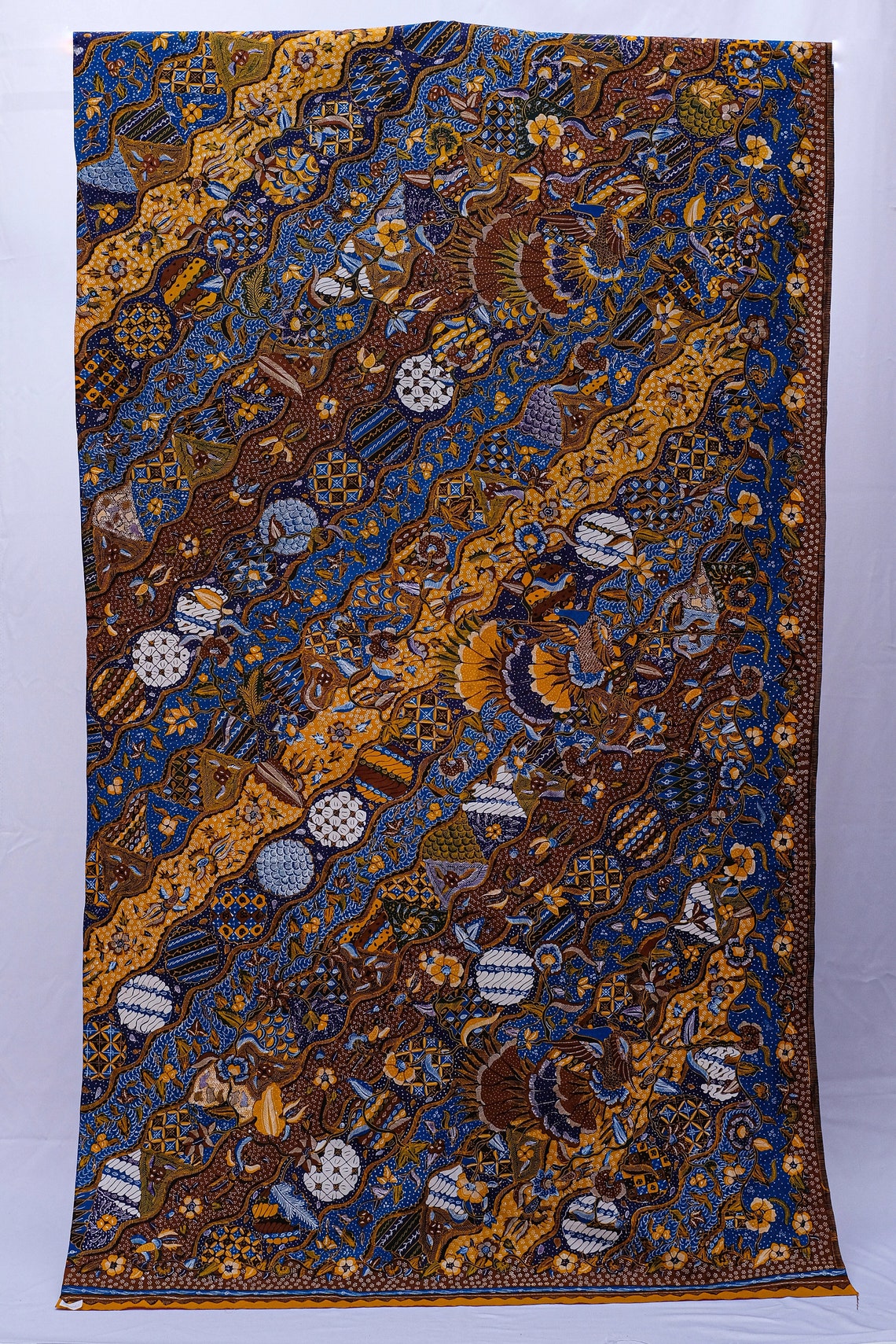 Batik Indonesia, Royalty Blue "cikalan" Motif From Cirebon, Premium ...