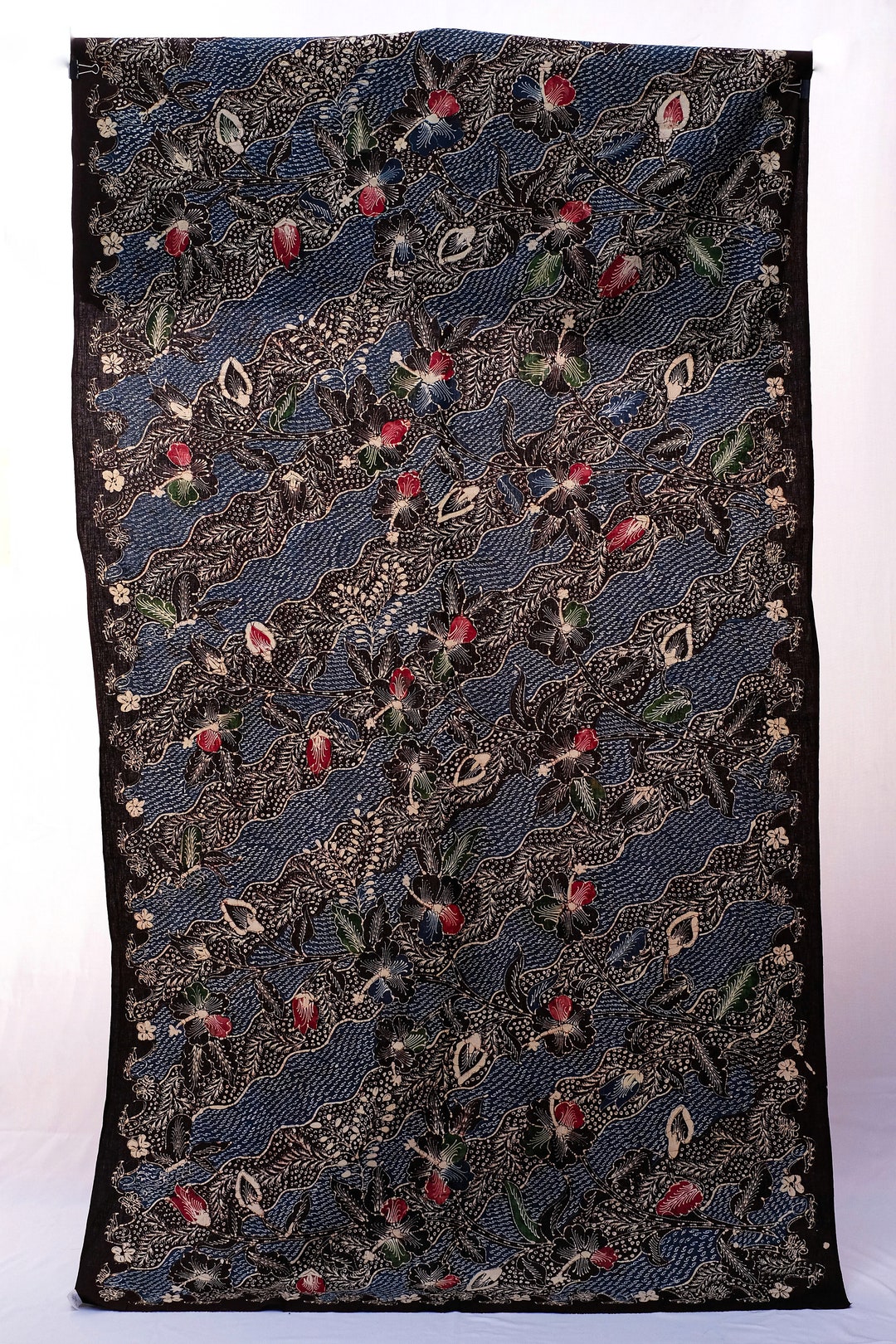 Batik Indonesia, Indigo "cikalan" Motif in Tanjung Bumi Style, Premium ...