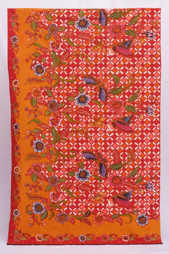 Batik Indonesia Kawungan Hokokai Motif With Brilliant Tumeric - Etsy