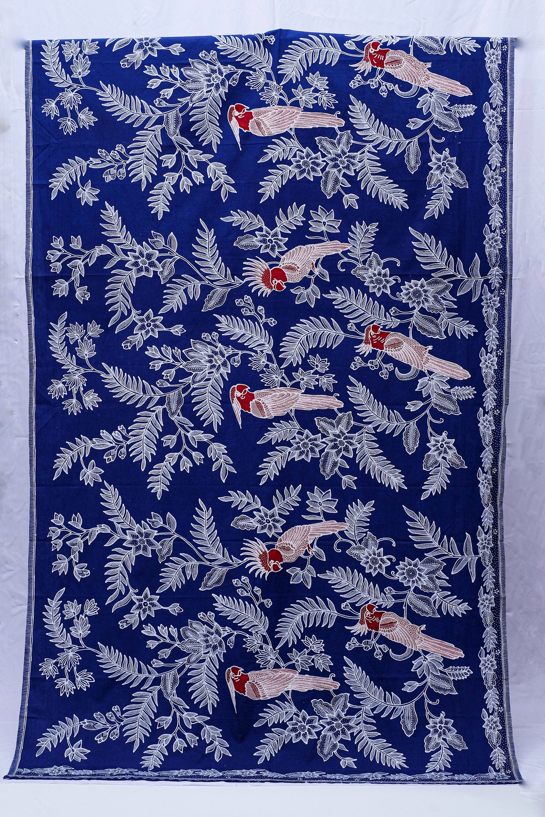 Batik Indonesia, "burung Nuri" (the Parrot) Motif, Deep Indigo Blue ...