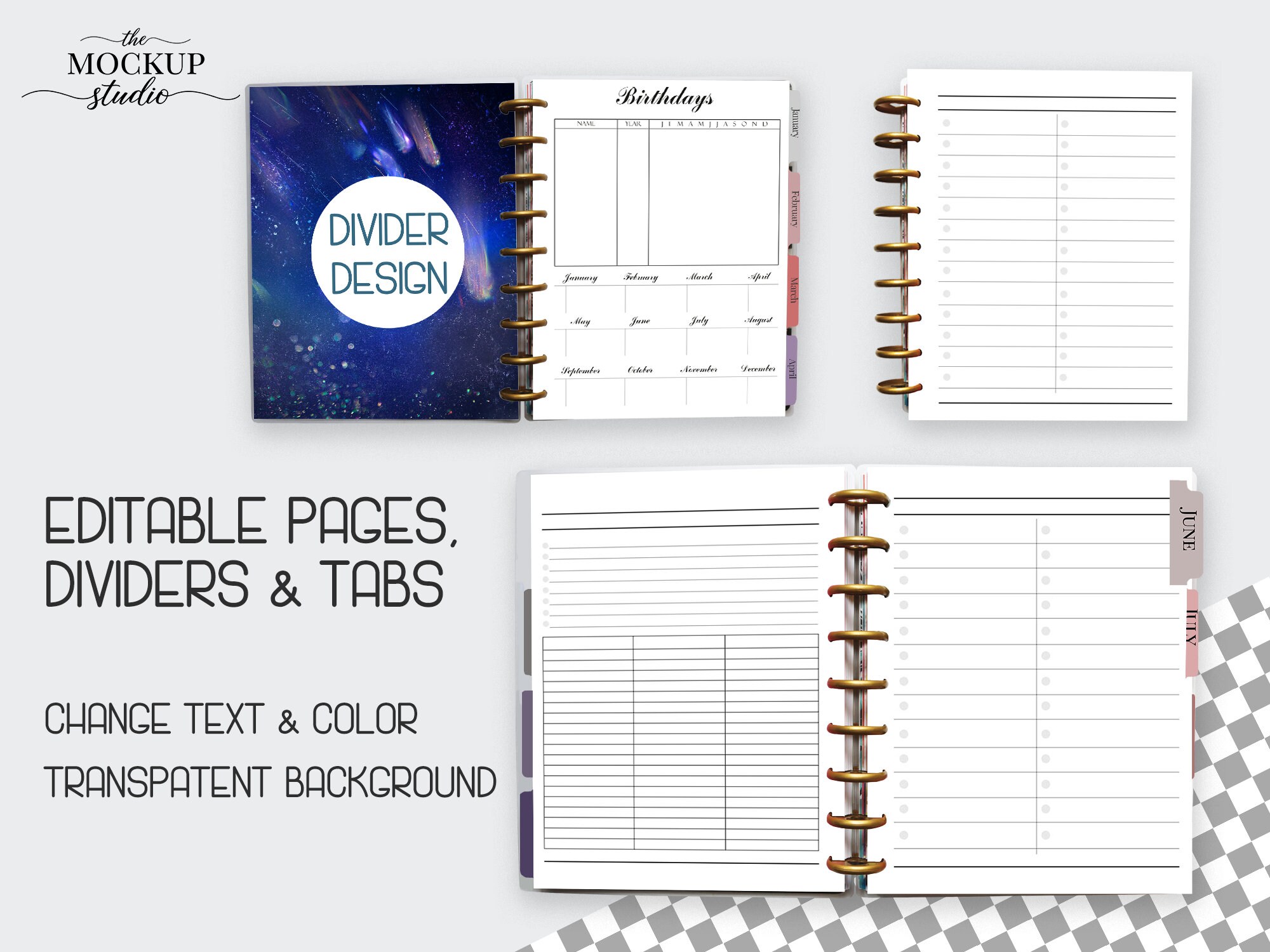 Disc-bound Planner Mockup, 3 Sizes Discbound Notebook Mockup, Planner ...