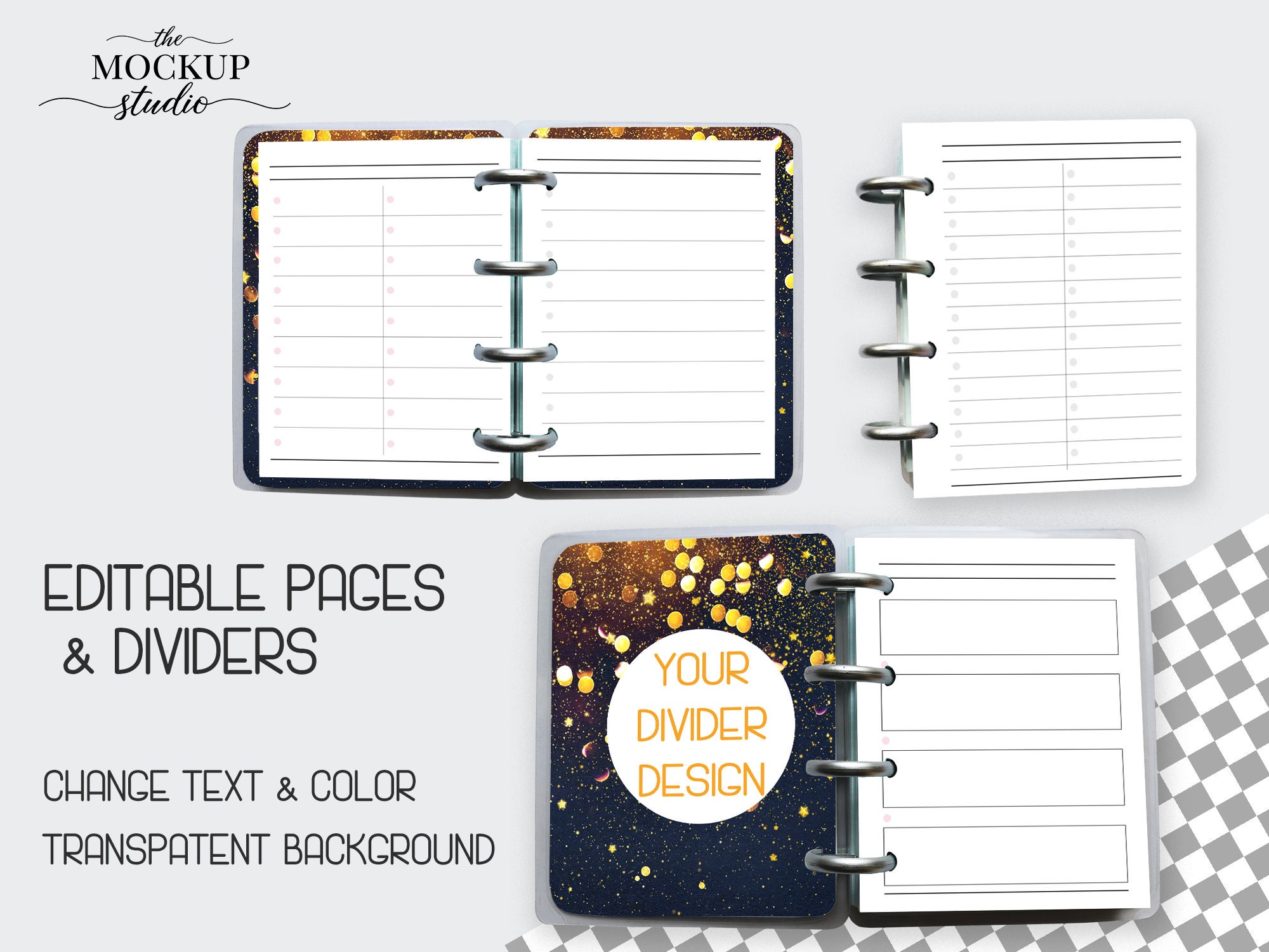 Disc-bound Planner Mockup, 3 Sizes Discbound Notebook Mockup, Planner ...
