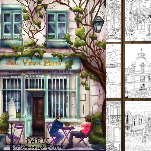 City Coloring Book Printable Paris Adult Coloring Book Pdf | Etsy