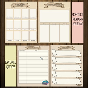 Reading Journal Printable , Book Tracker , Book Lover Gift ...