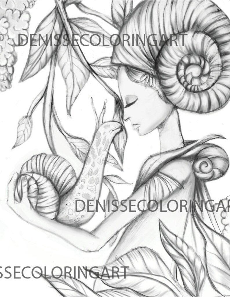 Mistery Fae Grayscale Coloring Pages Printable Coloring - Etsy