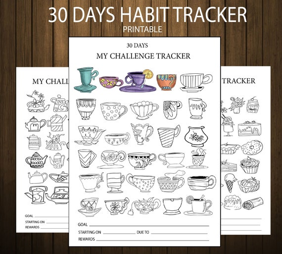 Habit Tracker Printable Coloring Planner Pages Set of 3 | Etsy UK