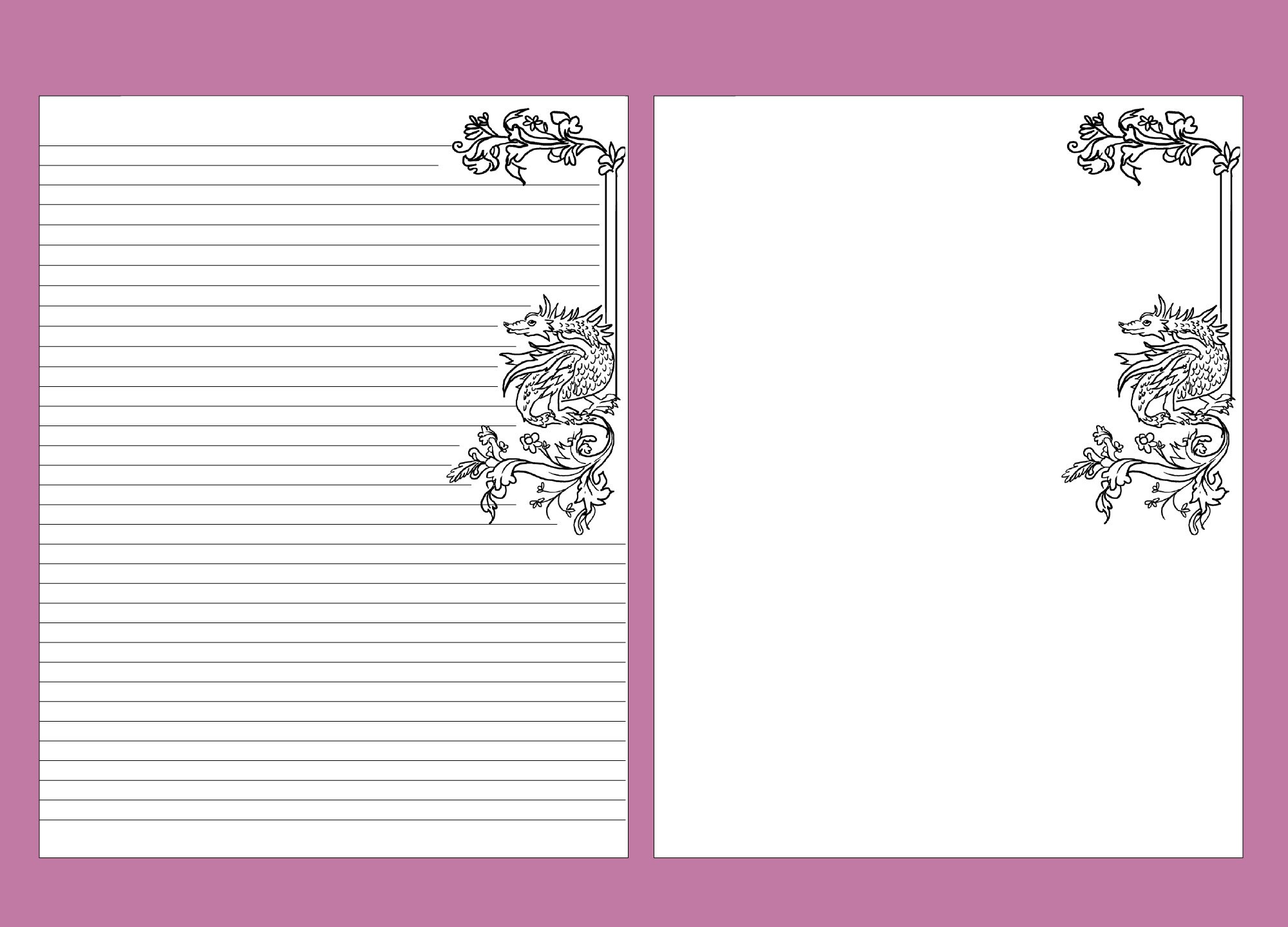 Coloring Medieval Writing Paper , Printable Medieval Journal Pages ...