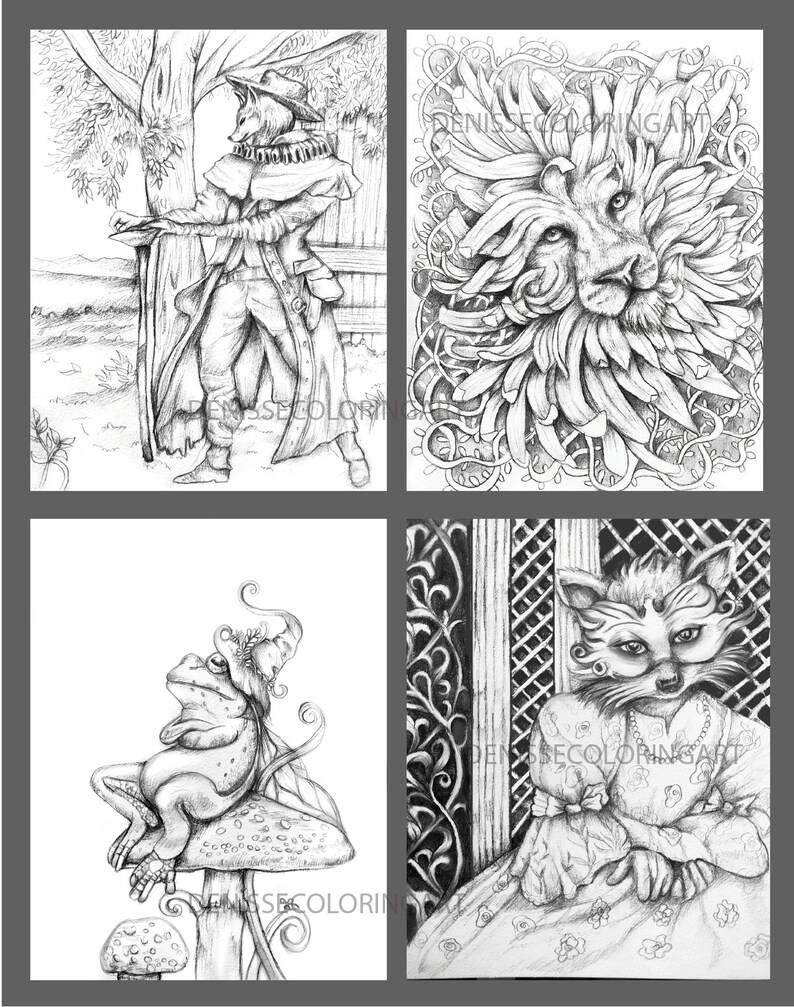 Animal Kingdom Coloring Book for Adults , Pdf Coloring Books Made for ...