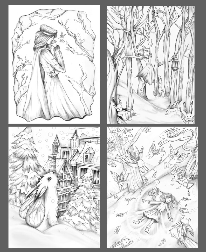 Winter Magic Fairytale Coloring Book Pdf Winter Coloring - Etsy