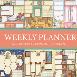 Weekly Planner Printable , Illustrated Printable Planner , Cute ...