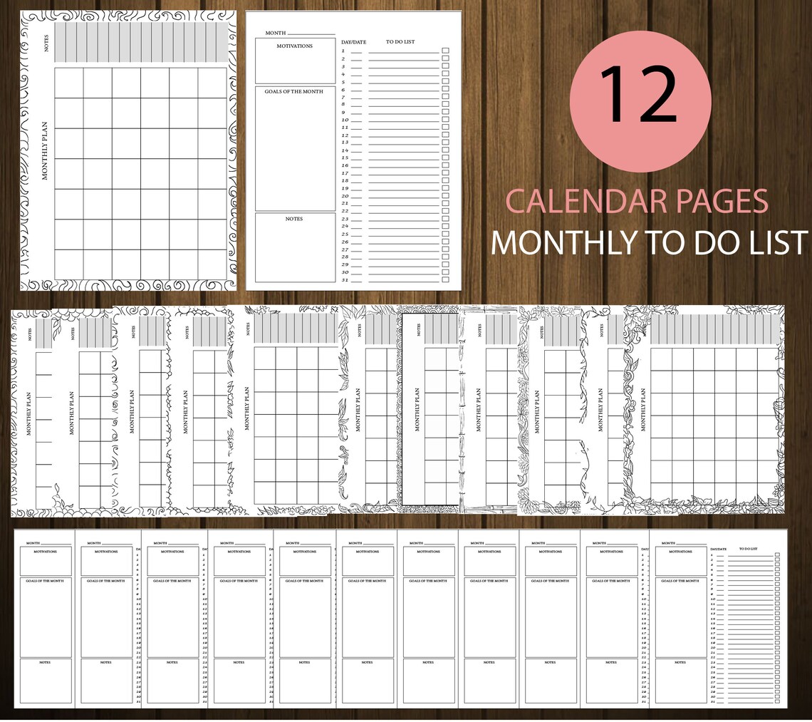 Coloring Printable Planner Pages Printabler Adult Coloring - Etsy