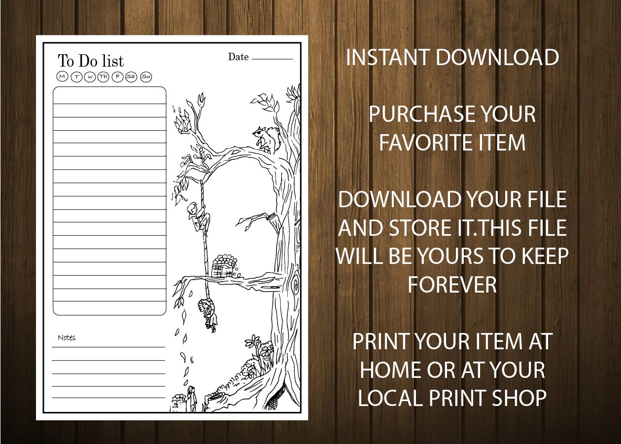 Weekly Coloring Planner Printable Daily Planner Page | Etsy