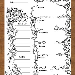 Daily Weekly Monthly Planner , Coloring Planner Printable , Undated ...