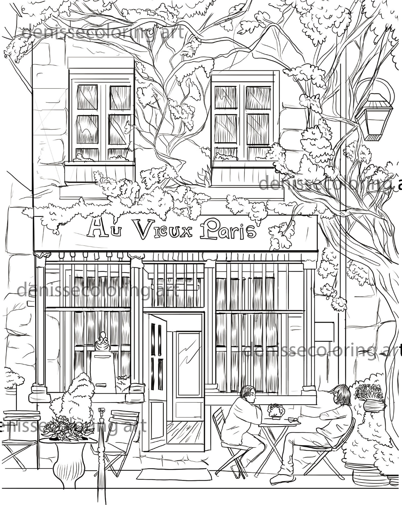 City Coloring Book Printable Paris Adult Coloring Book Pdf Etsy