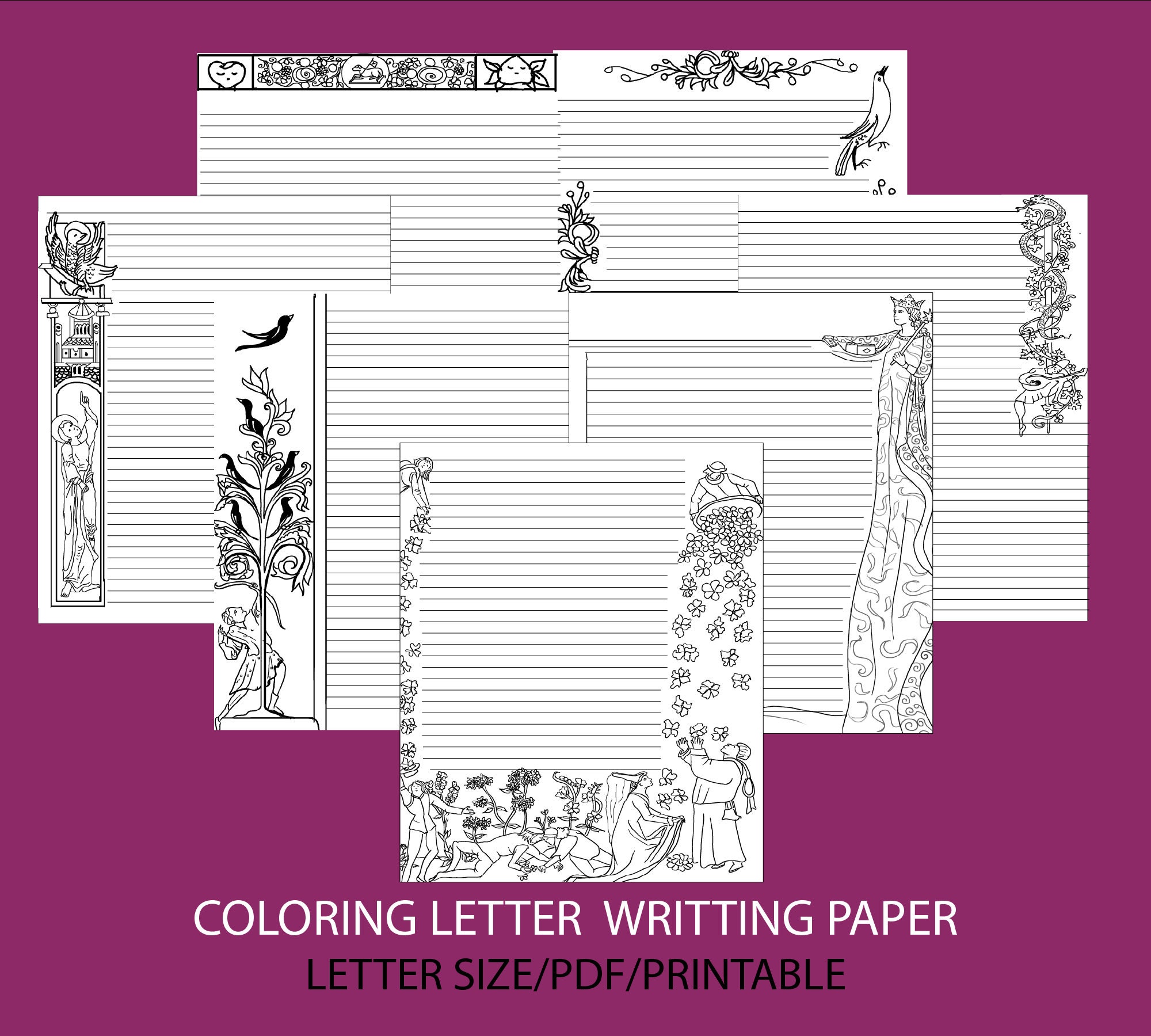 Writing Paper Coloring Page