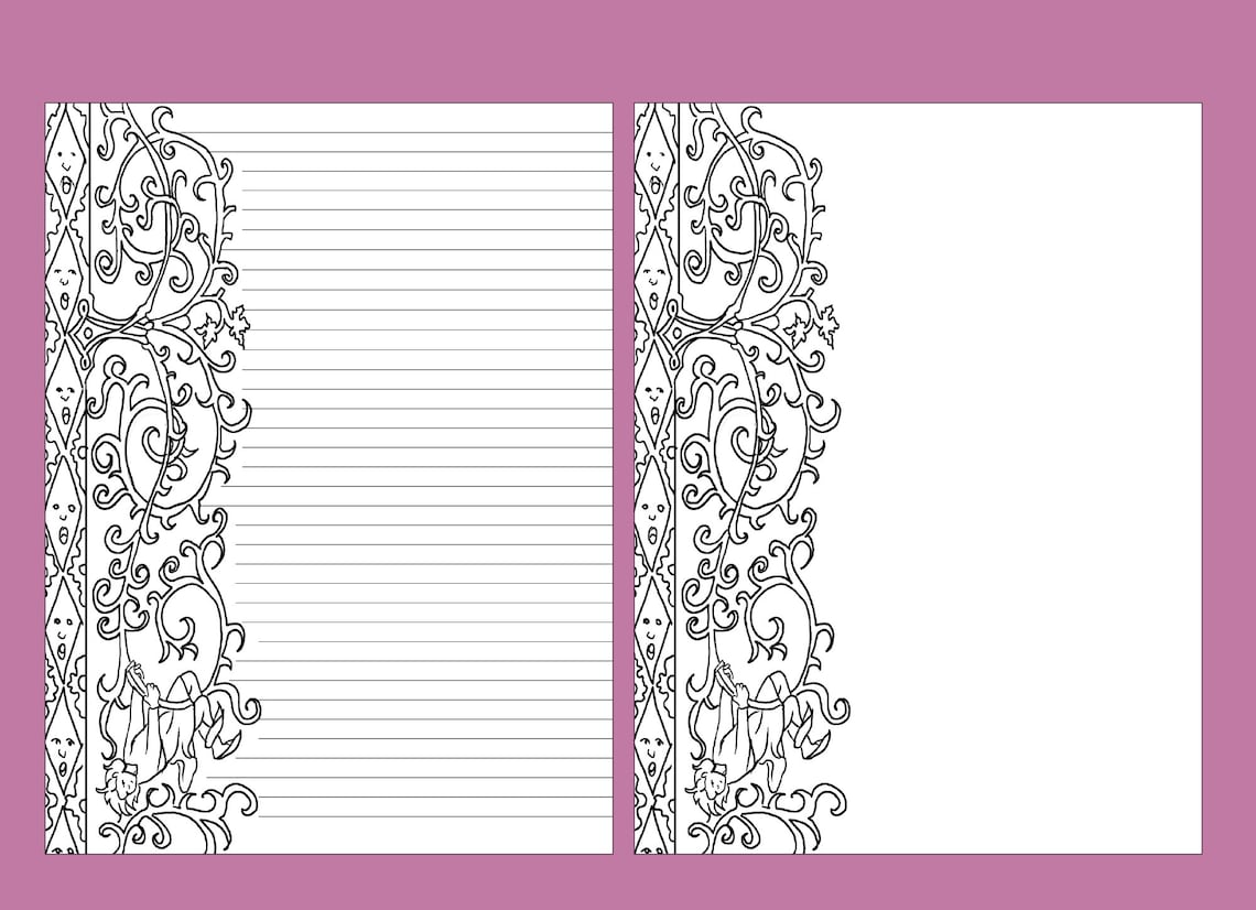 Coloring Medieval Writing Paper Printable Medieval Journal - Etsy