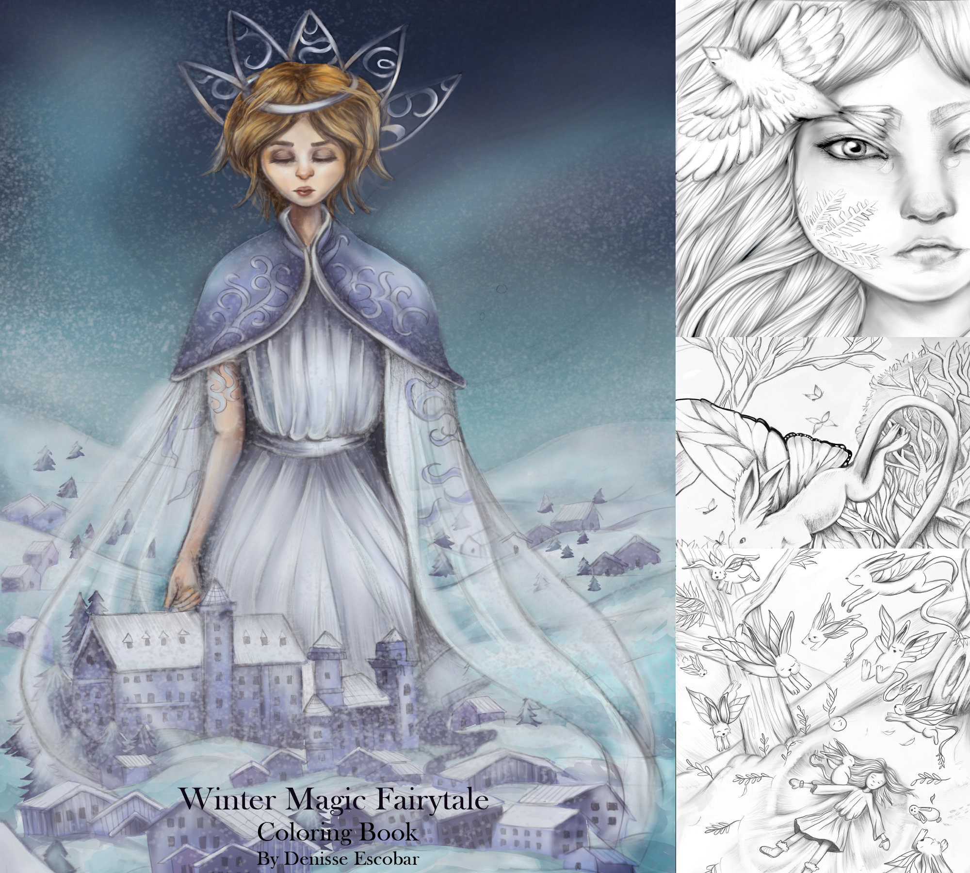 Winter Magic Fairytale Coloring Book Pdf Winter Coloring - Etsy