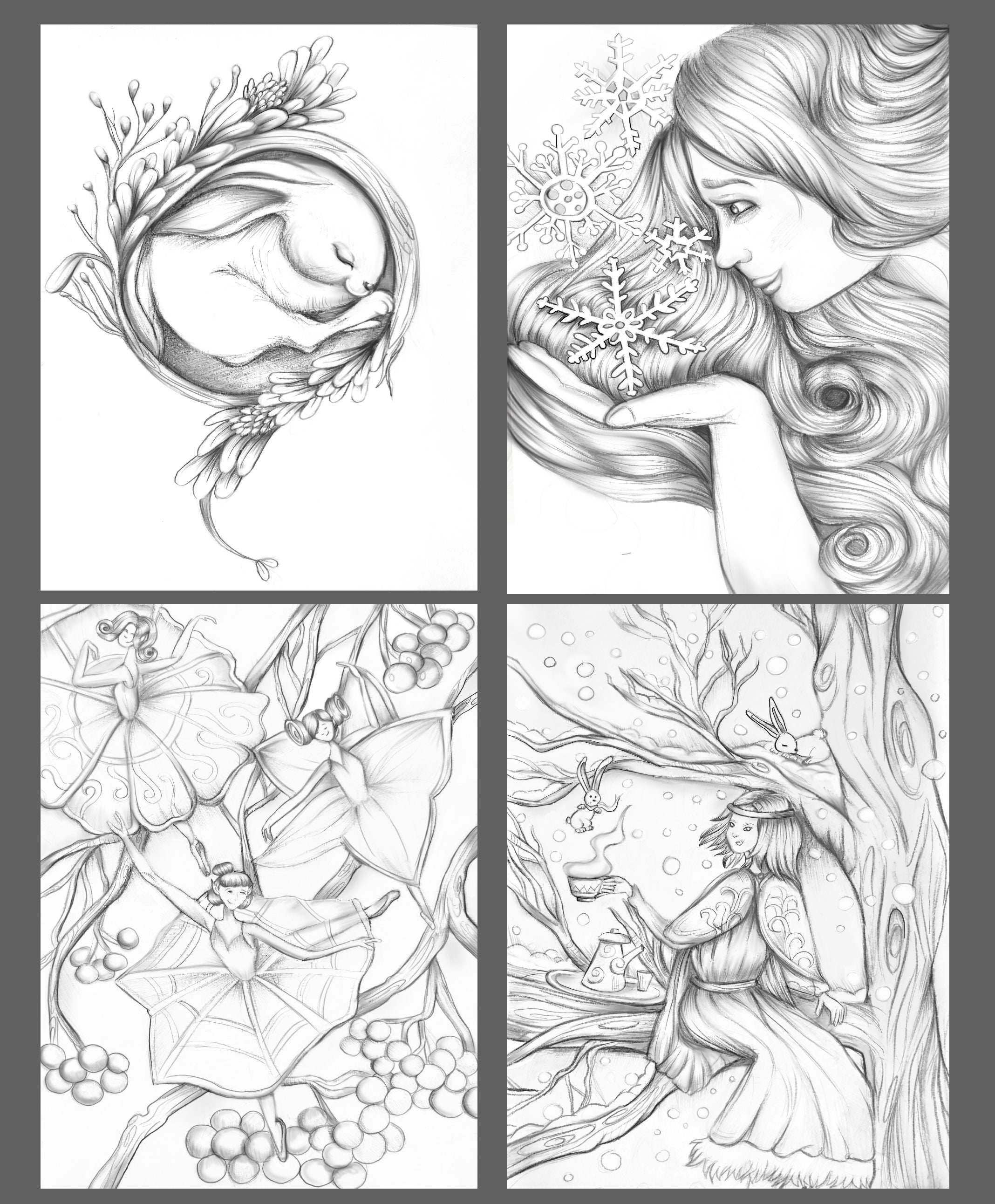 Winter Magic Fairytale Coloring Book Pdf Winter Coloring - Etsy