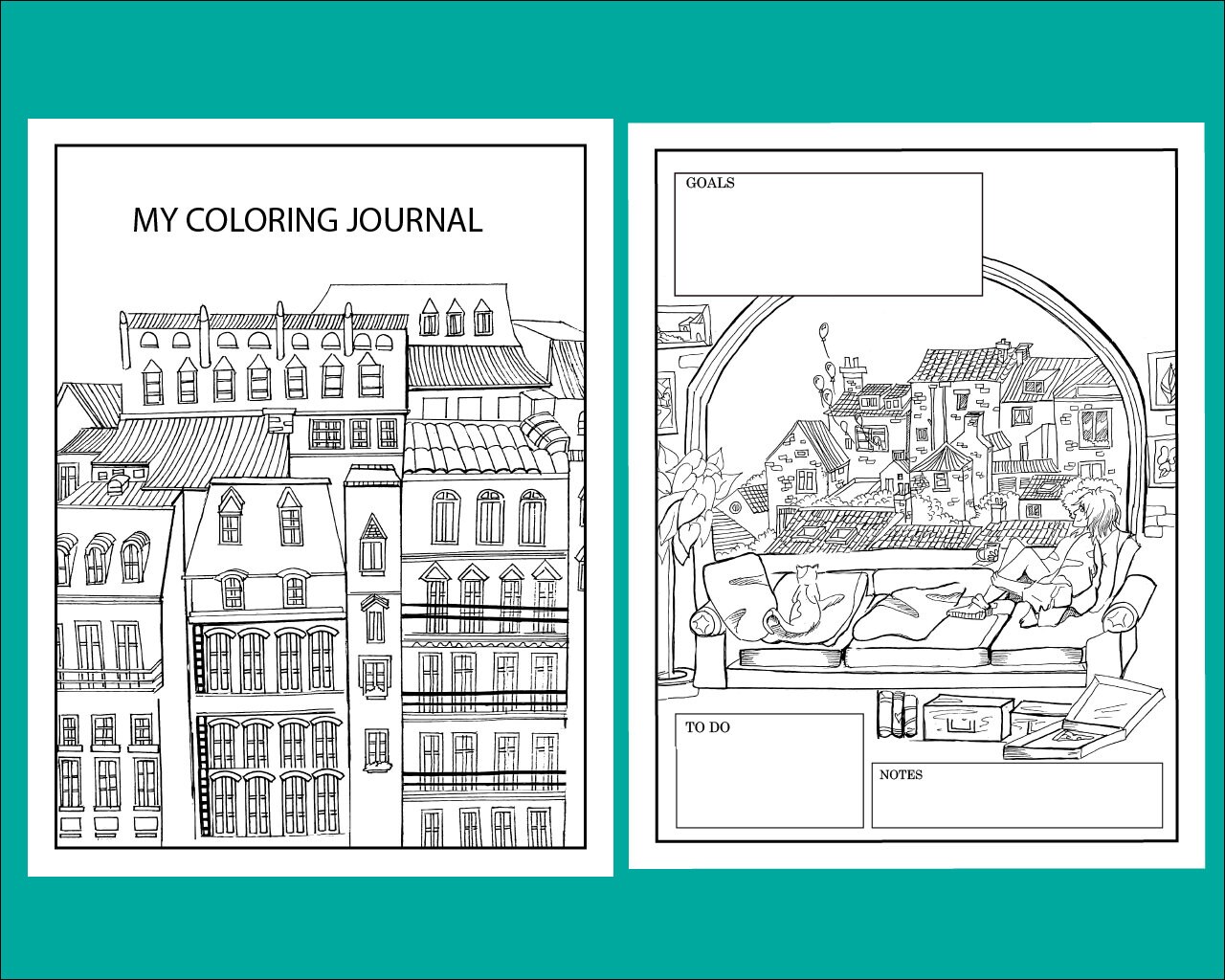 Coloring Monthly Planner PRINTABLE Monthly Printable to Do | Etsy