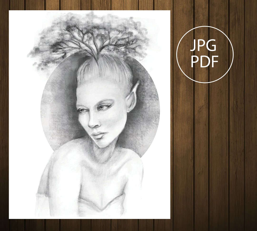 Forest Fairy Coloring Page , Fantasy Grayscale Coloring Pages Printable ...