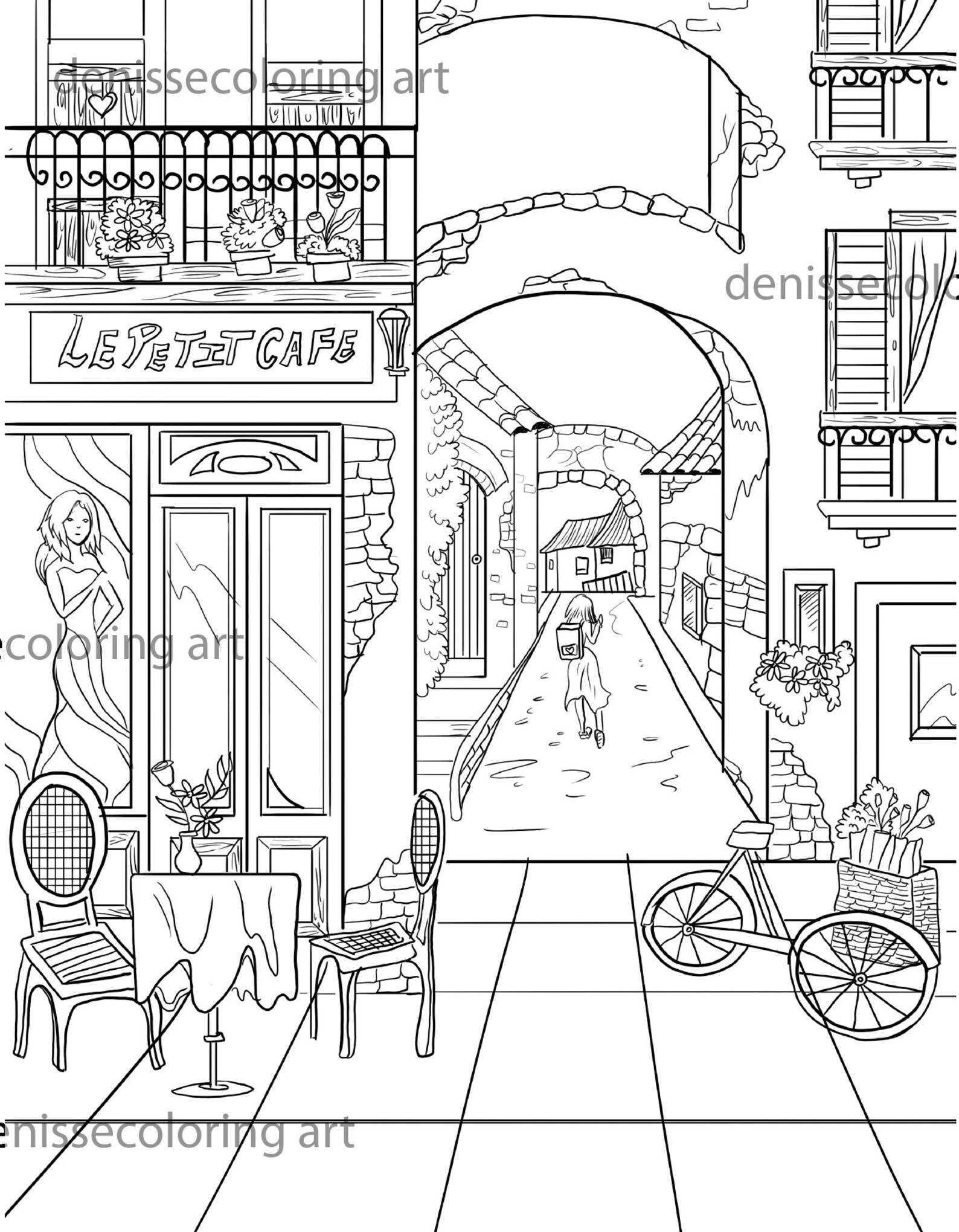 City coloring book printable paris adult coloring book pdf | Etsy