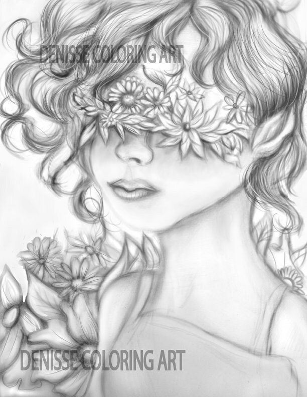 Printable Coloring Pages Adult Grayscale Coloring Flowers - Etsy