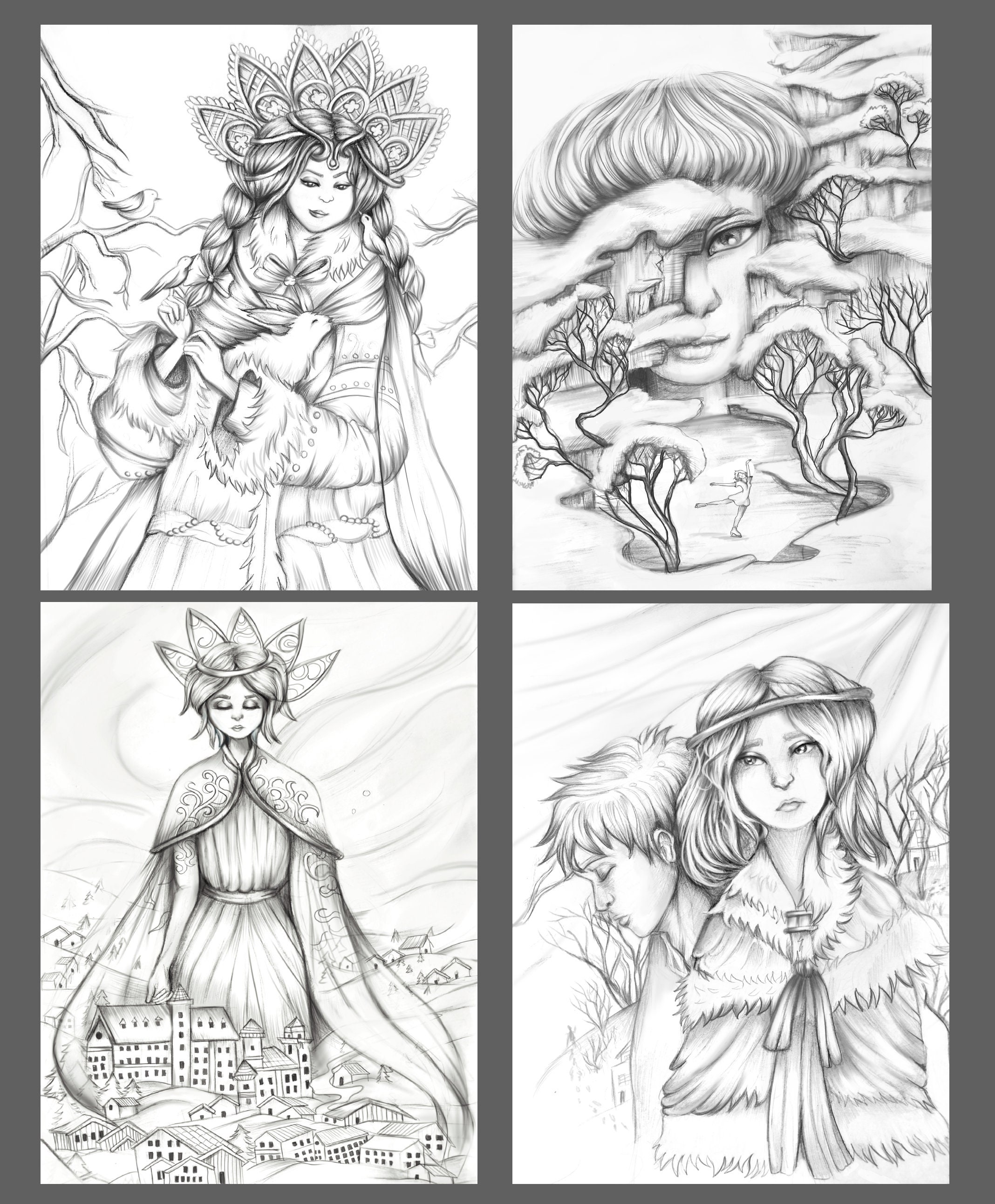 Winter Magic Fairytale Coloring Book Pdf Winter Coloring - Etsy