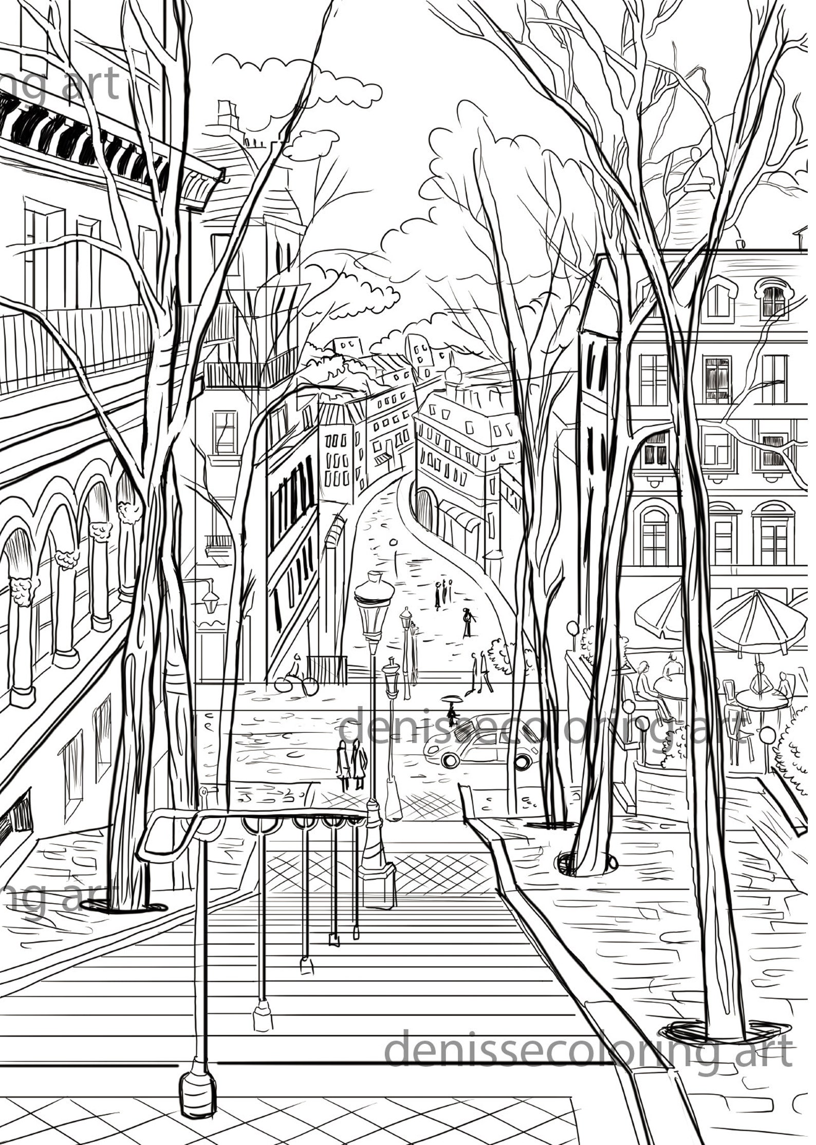 City Coloring Book Printable Paris Adult Coloring Book Pdf - Etsy