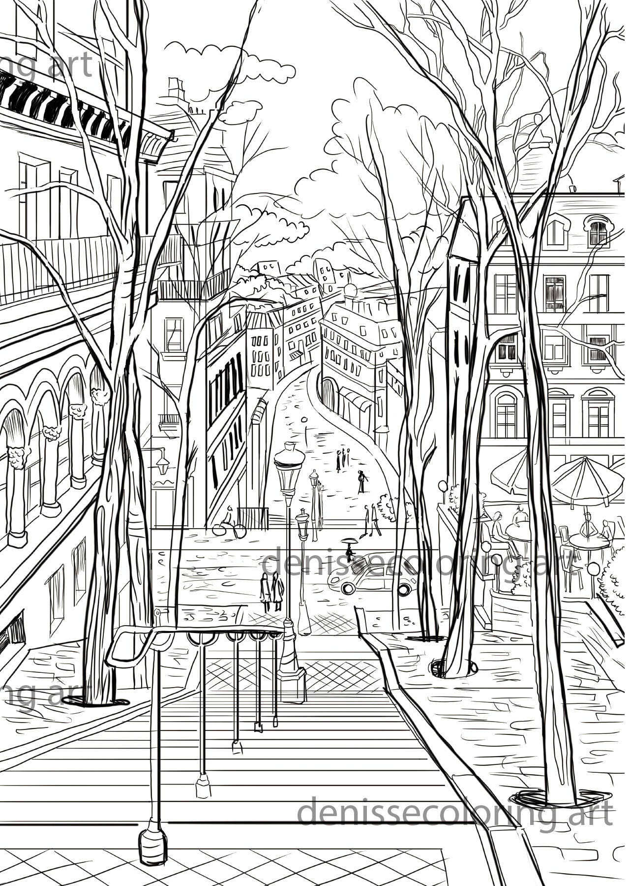 City Street Coloring Page