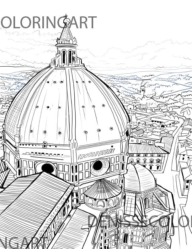 Italy Coloring Book Pdf Adult Coloring Book 12 City | Etsy Canada