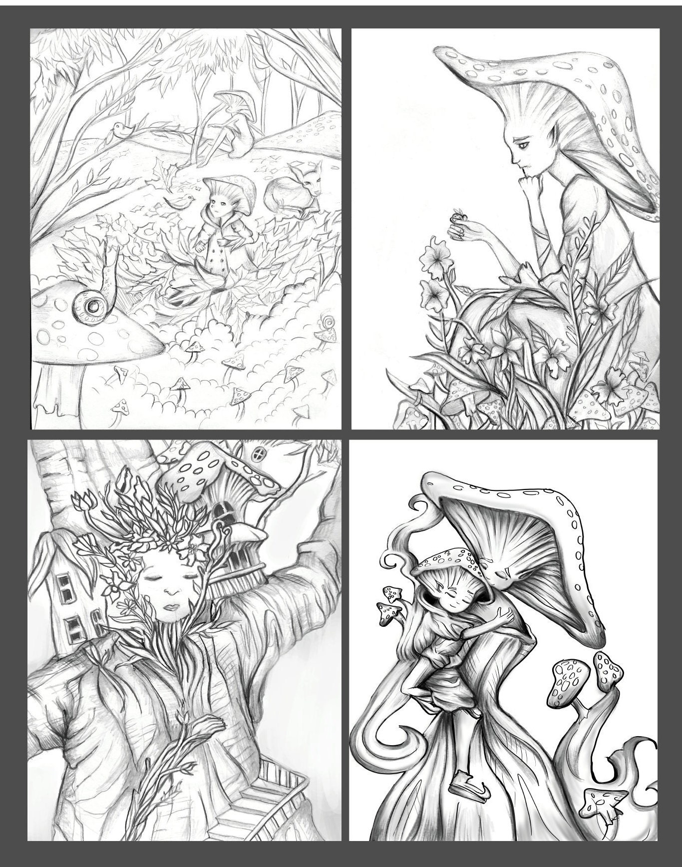 Autumn Fairy Grayscale Coloring Book Fantasy Coloring Pages - Etsy