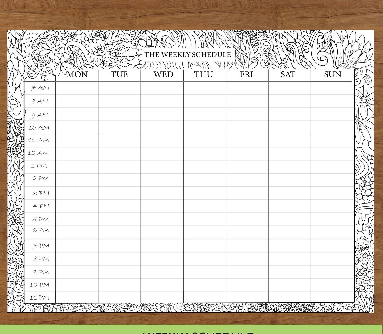 Kids Schedule Coloring Schedule Pdf Weekly Coloring - Etsy