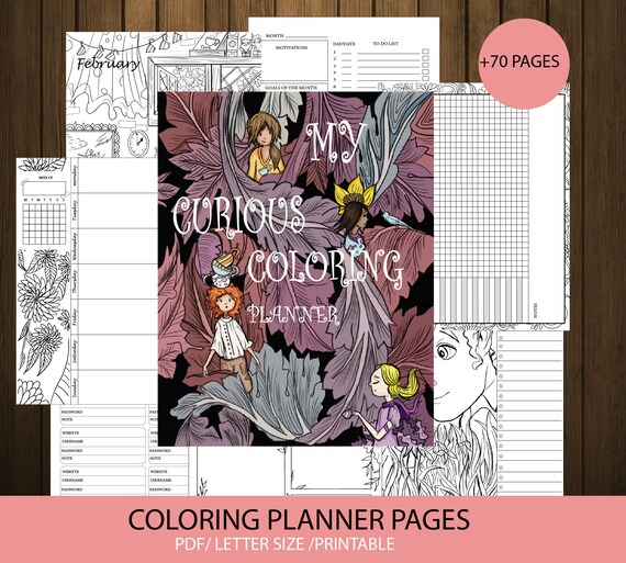 Coloring Printable Planner Pages Printabler Adult Coloring - Etsy