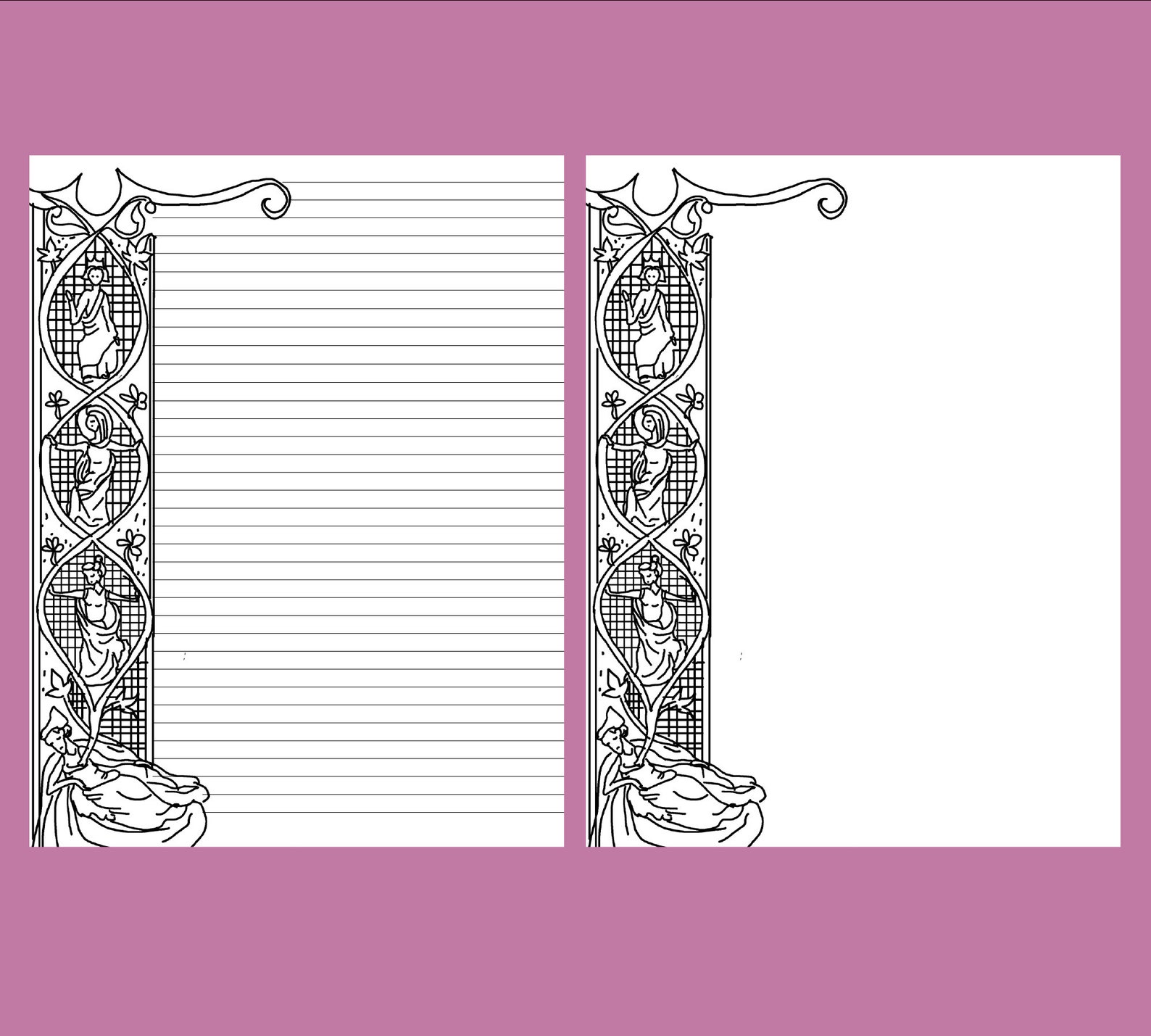 Coloring Medieval Writing Paper , Printable Medieval Journal Pages ...