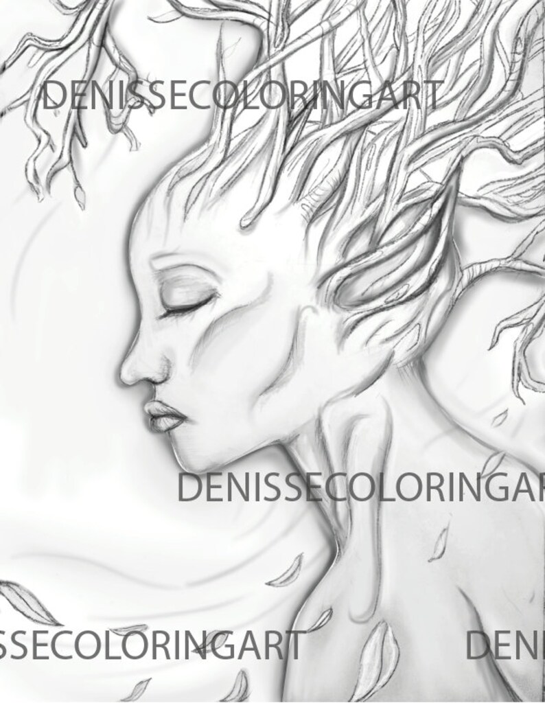 Mistery Fae Grayscale Coloring Pages Printable Coloring - Etsy