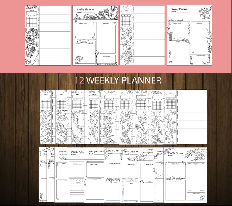 Coloring Printable Planner Pages Printabler Adult Coloring - Etsy